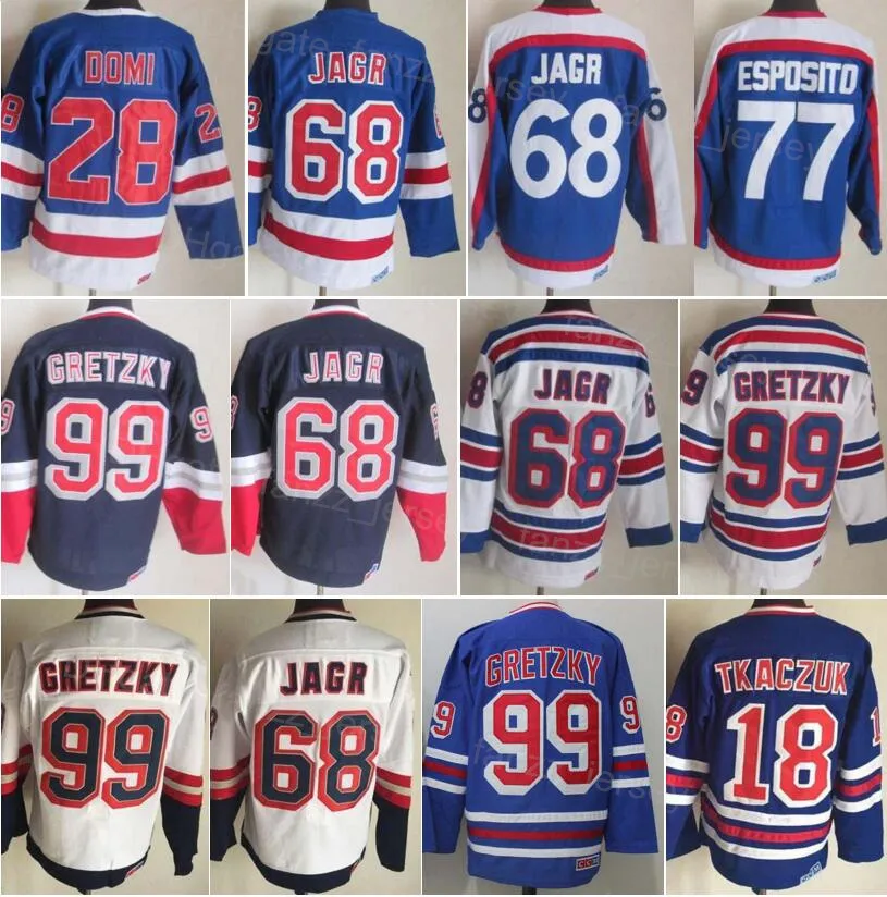 Men's Vintage Ice Hockey Jerseys: 99 Wayne Gretzky, 18 Walt Tkaczuk, 68 ...