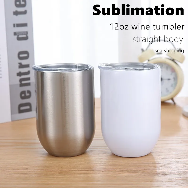 12oz Sublimation Wine Mug Straight Frink Glasses Blank Champagne Mug 2 ...