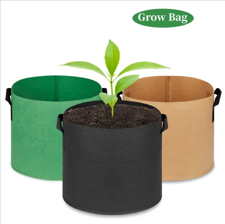 Grow Bags for Plants Black Non-Woven Fabric Pots Plant Pouch Root ...