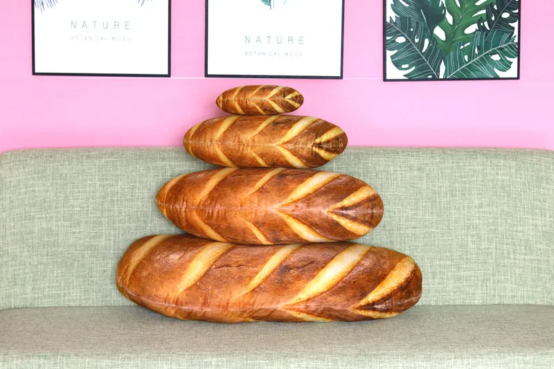 60/80/100cm 3D Long Bread Baguette Pillows Simulation Food Plush Toys ...
