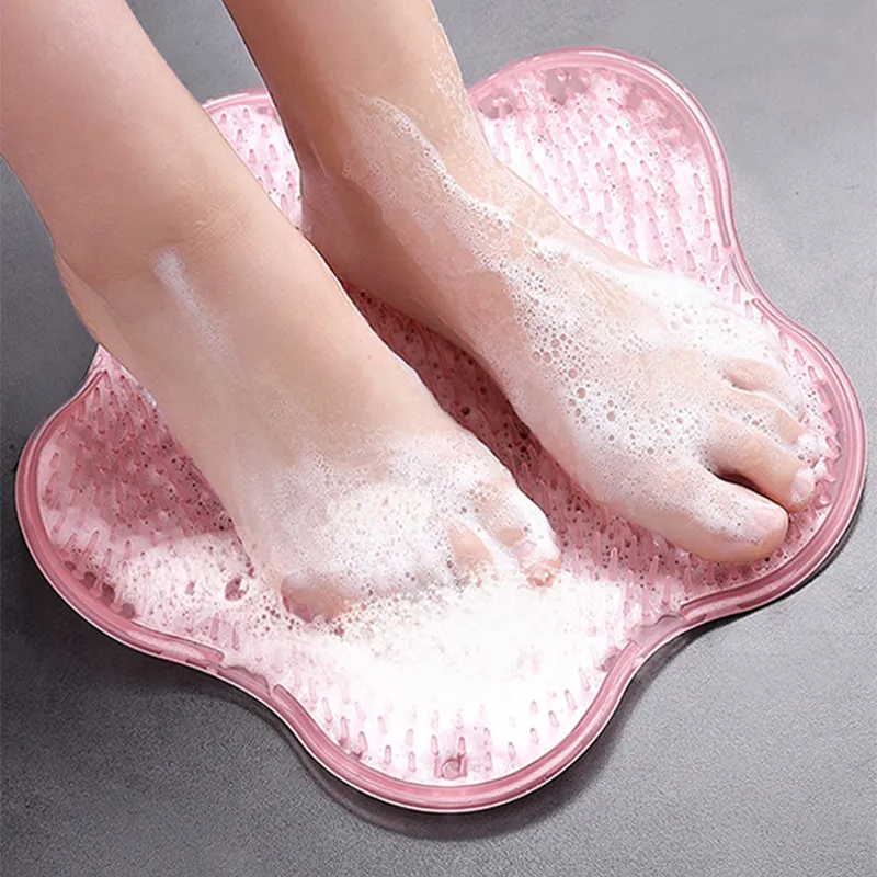 Non-Slip Silicone Bath Pad with Suction Cups - Shower Foot Massage Mat & Back Scrubber - Shop ...