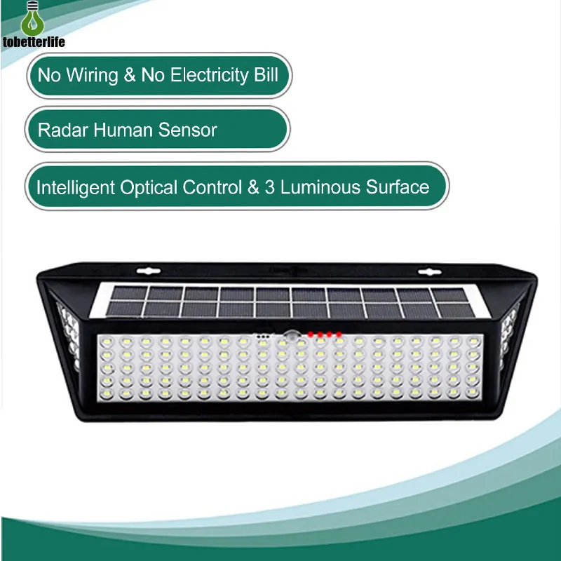 118led Solar Lamp Human Induction Wall Lamp 3 Lighting Modes Waterproof ...