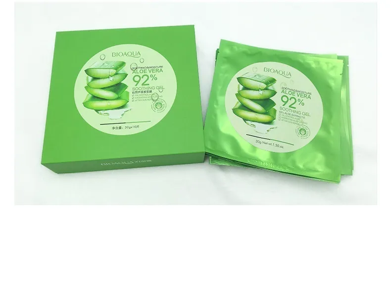 DHgate.com:BIOAQUA 100pcs Natural Aloe Vera Gel Face Mask, Moisturizing Oil Control Wrapped Mask ...