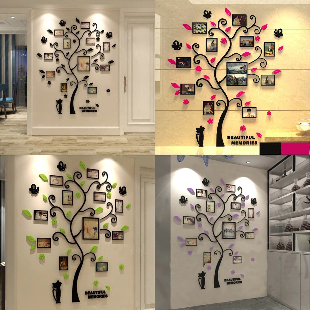 Extraíble 3D DIY Arcylic Family Po Frame Sticker De Pared De La Pared ...