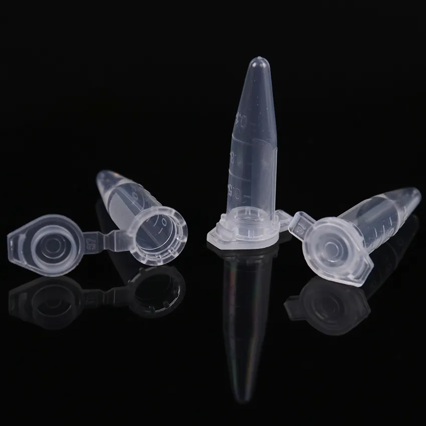 Plastic Test Tubes With Caps 0.5ml Mini Vials With Scale & Snap Cap ...