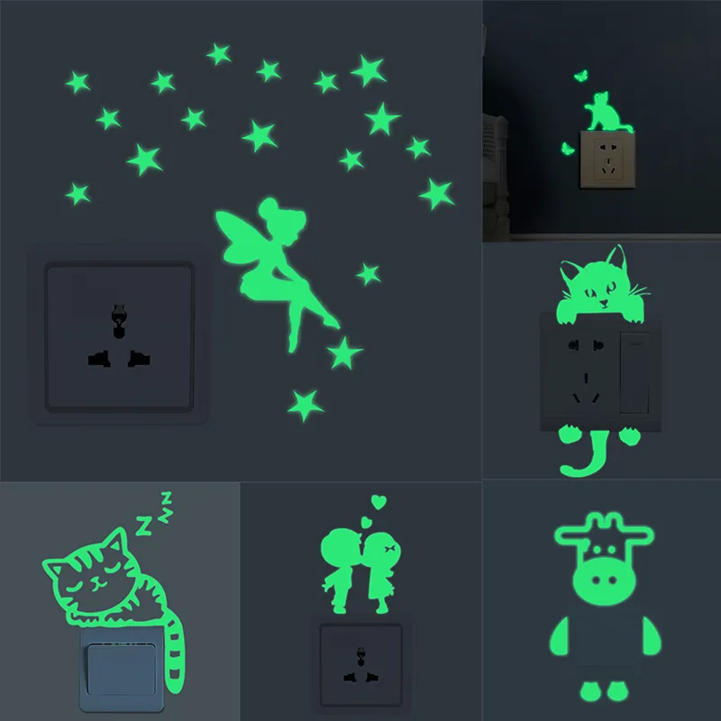 Luminous Cartoon Wall Sticker Light for Kids Room Decor PVC Material ...