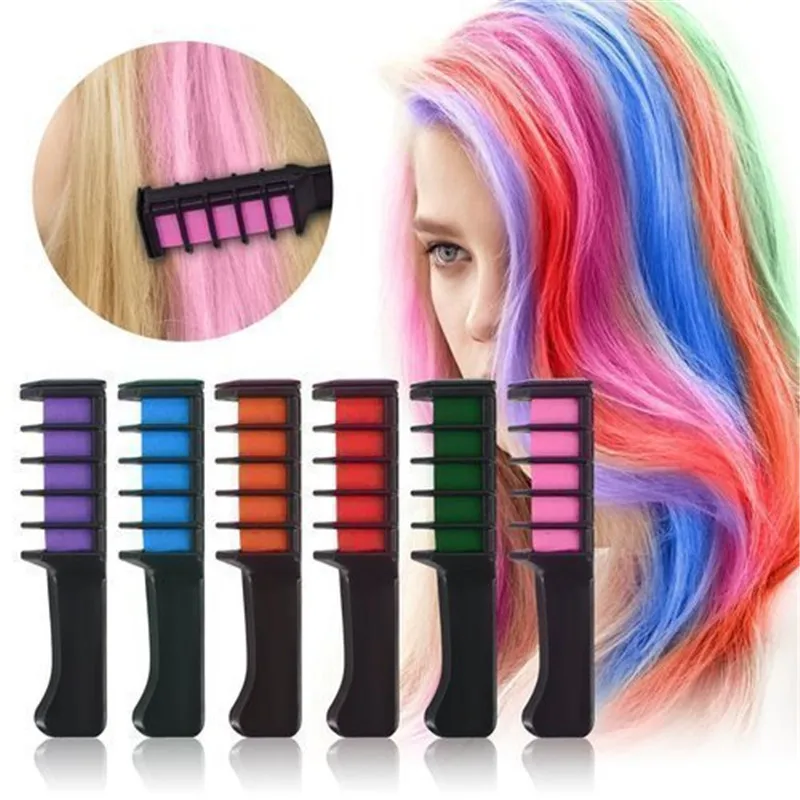 Temporary Hair Color Comb Set - 10 Disposable Hair Chalks for DIY ...