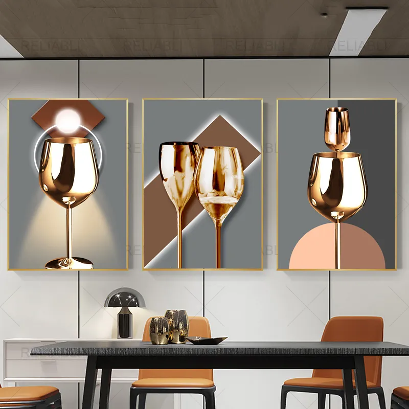 Abstract Kitchen Art Prints: Nordic Style Canvas Painting for Dining ...
