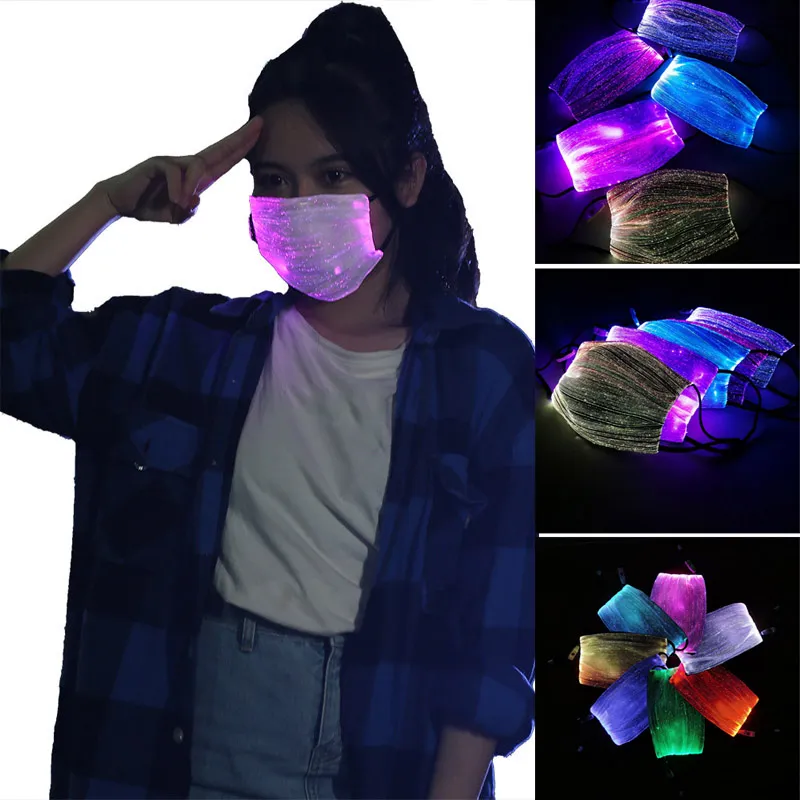 LED Light Up Rave Mask Designer Face Mask Reusable Face Masks Facemask ...