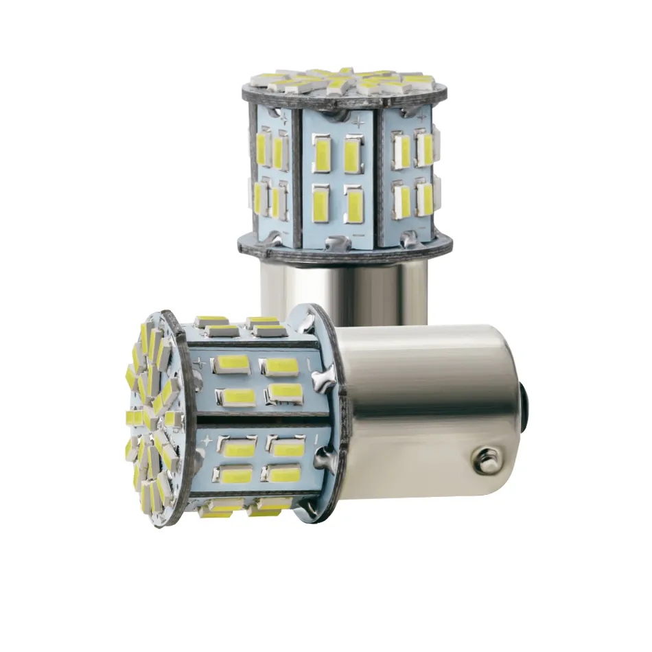 Bright White LED Car Bulbs - S25 1156 BA15S P21W 1157 BAY15D 3014 50 ...