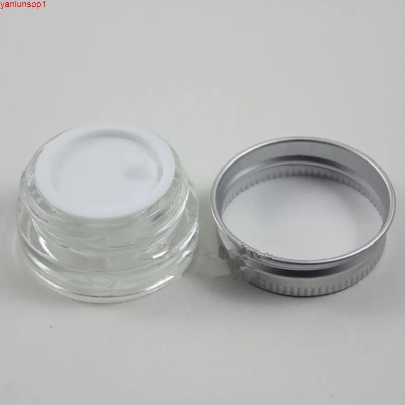 Clear Glass Cream Jar With Silver Aluminum Lid 5g Cosmetic Jar For ...