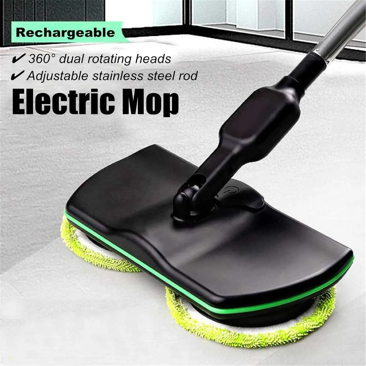 Cordless Electric Floor Cleaner Mop - Rechargeable Rotating Sweeper ...