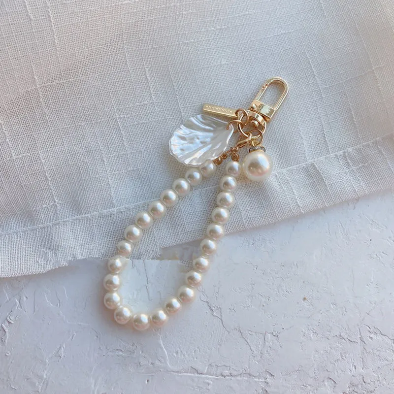 Fashion Designer Keychain Pearl Car Key Chain High Quality Alloy Shell ...