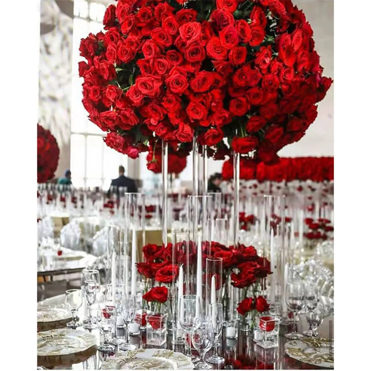 Elegant red rose wedding centerpieces 60 photos - Vianawedding.com