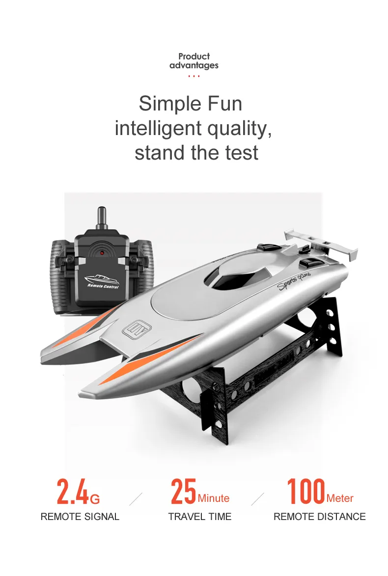 High Speed RC Speedboat - 30KM/H Electric Boat with Radio Remote ...