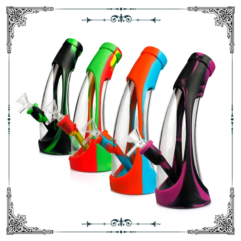 Silicone Bong Glass Bong Unbreakable Oil Rigs Beaker Bong Silicone ...