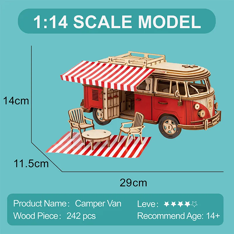 ₩35,044에서 Robotime Rokr Camper Van Block Wooden Puzzle 자동차 모델 어린이를위한 ...