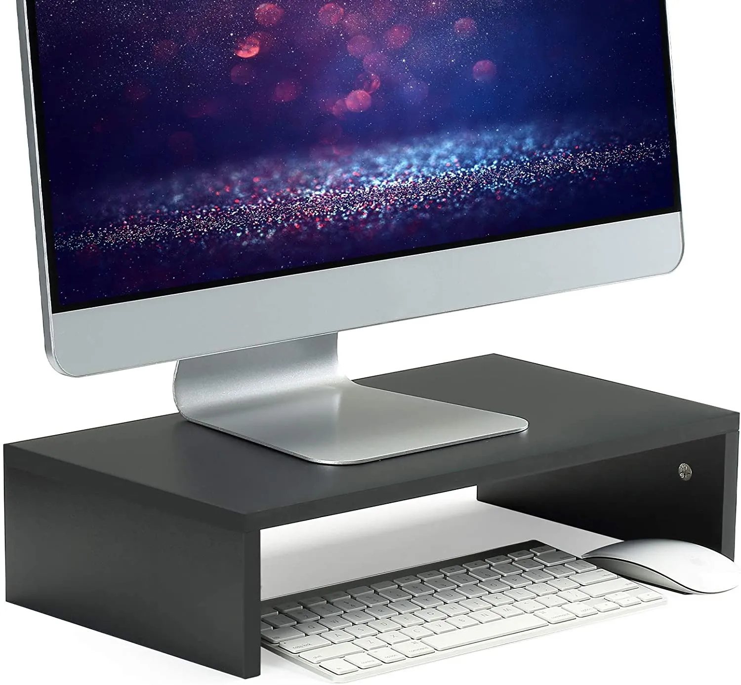 Soporte Elevador De Monitor Con Almacenamiento Aothia Doble Soporte