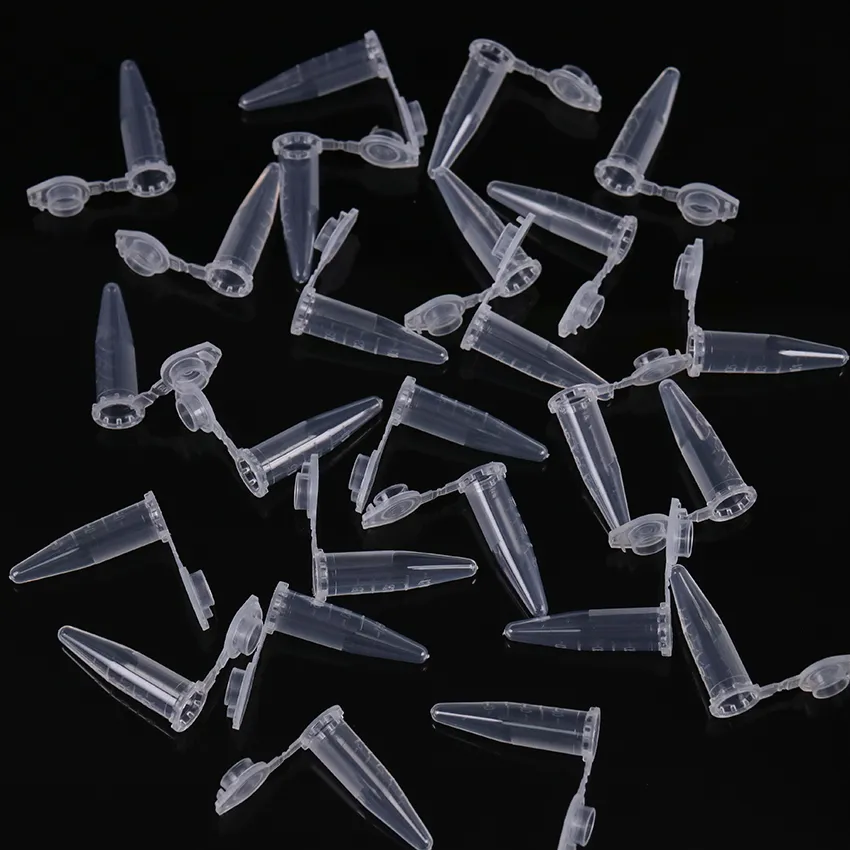 Plastic Test Tubes With Caps 0.5ml Mini Vials With Scale & Snap Cap ...