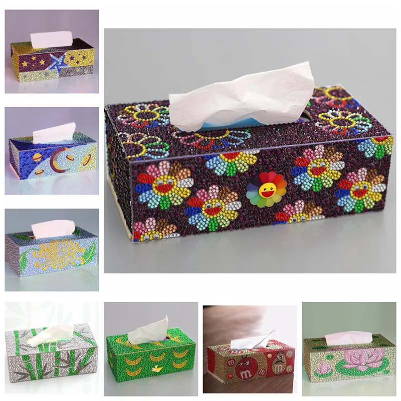 DIY Diamond Painting Tissue Box Holder, Rhinestone Storage Case for ...