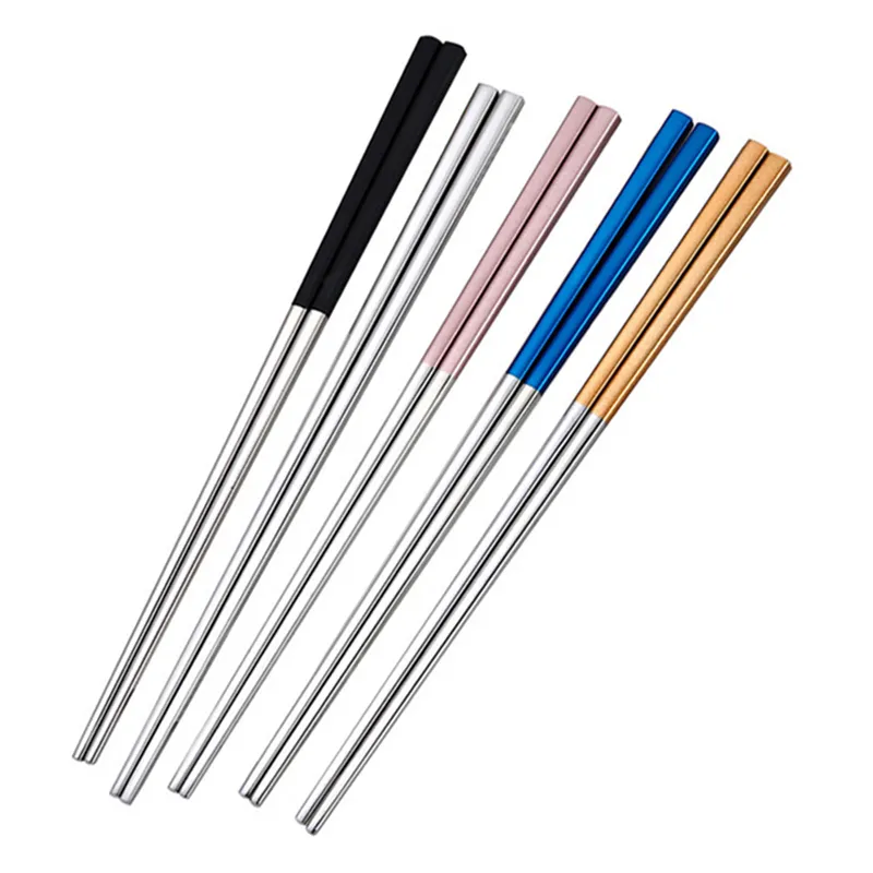 Stainless Steel Chopsticks Metal Chop Sticks Tablewares Cutlery Silver ...
