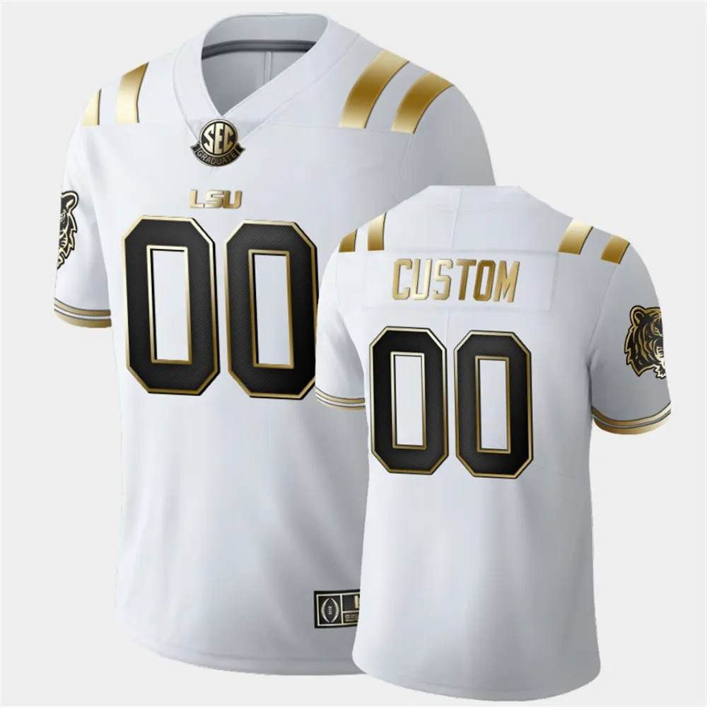 Custom LSU Tigers Football Jersey 18 TreDavious White 94 Danielle ...