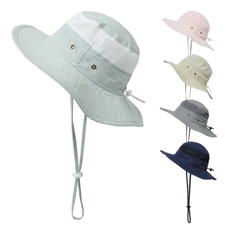 M3300 Children Sun Hats Wide Brim Mesh Outdoor Fisherman Caps For Boys ...