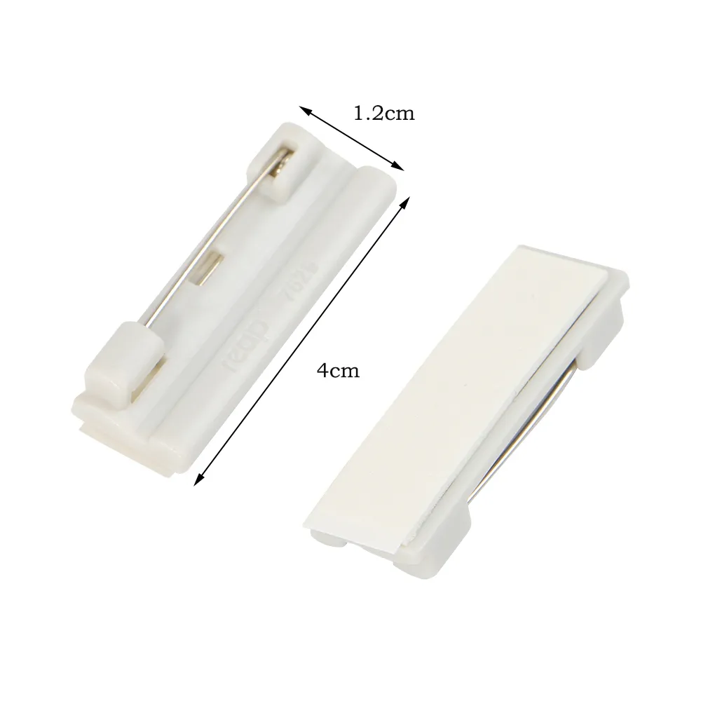 Adhesive Pin Backs - Gray Plastic Badge Clasps, Secure Safety Pins for ...