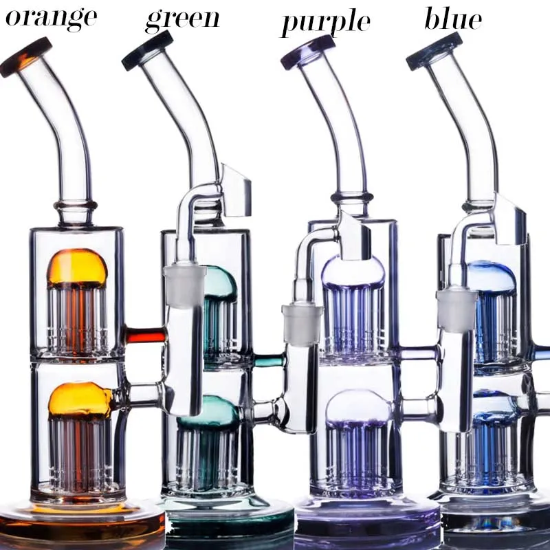 Bulk Order Premium Double Arm Tree Perc Glass Water Bong With Thick ...