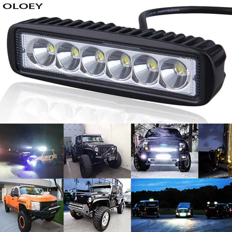 Truck LED Light Bar Spot Flood Worklight 12V 18W Bright White Lighting ...