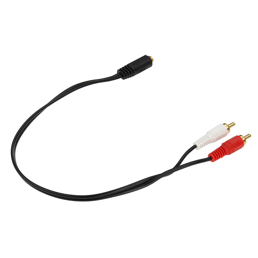 5mm Stereo Audio Splitter Cable Female Mini Jack To 2 RCA Male Socket Y ...