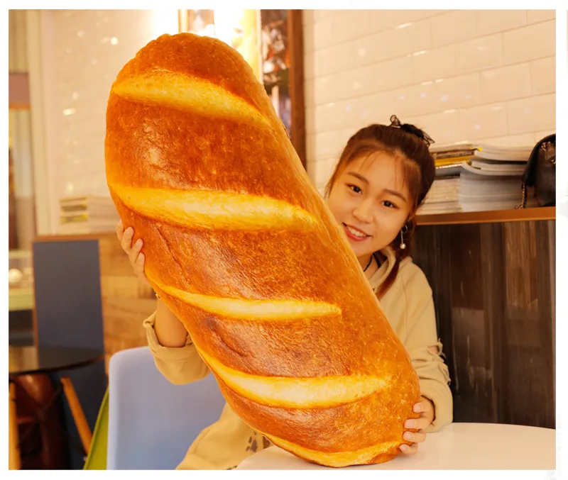 60/80/100cm 3D Long Bread Baguette Pillows Simulation Food Plush Toys ...