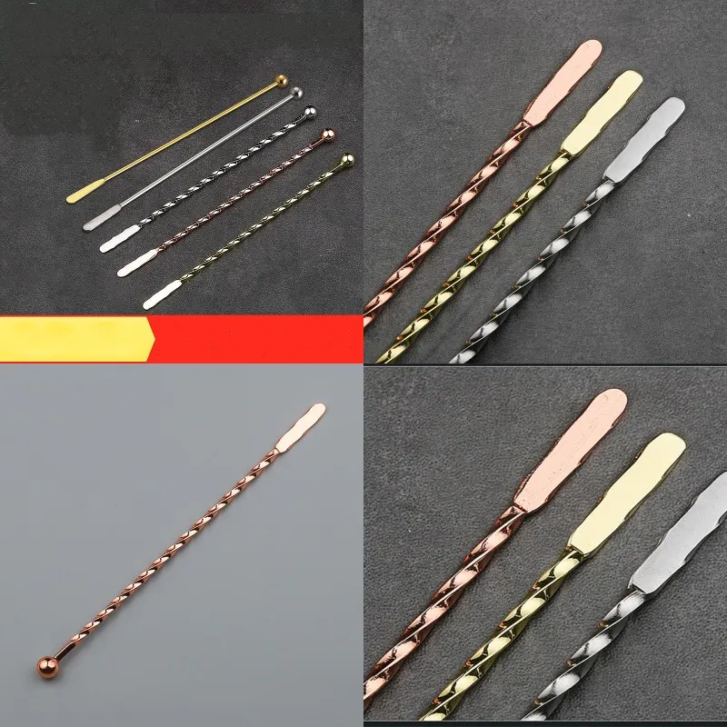 Premium Stainless Steel Stir Sticks - Cocktail Mixer, Coffee Swizzle ...