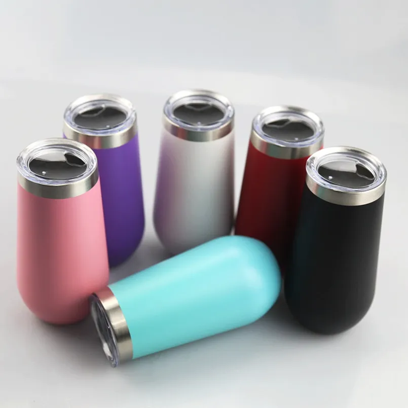 6oz Wine Glasses Powder Coated Wine Tumblers Champagne Flutes 304 ...