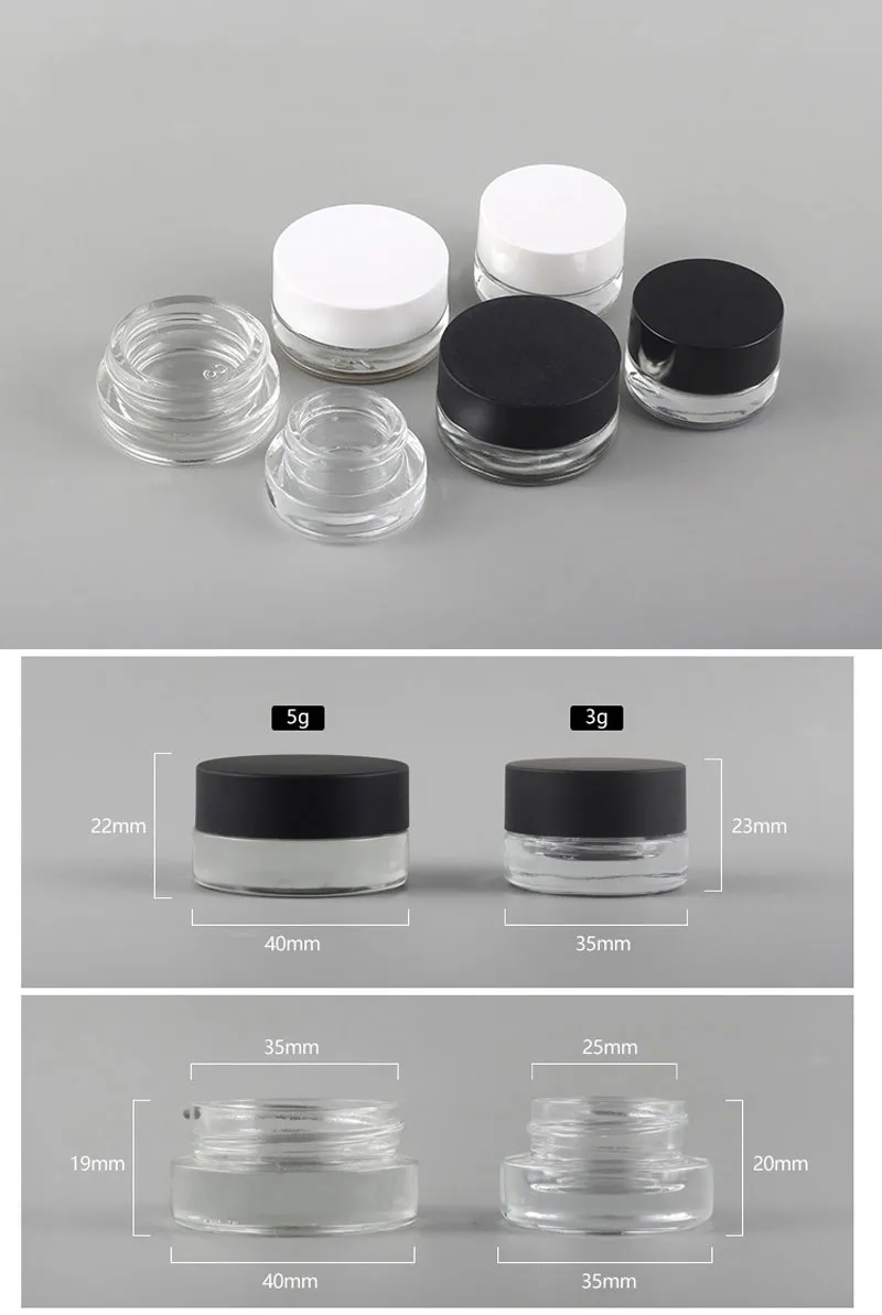 Wholesale Tempered Glass Small Containers With Lids For Dab Wax, Oil ...