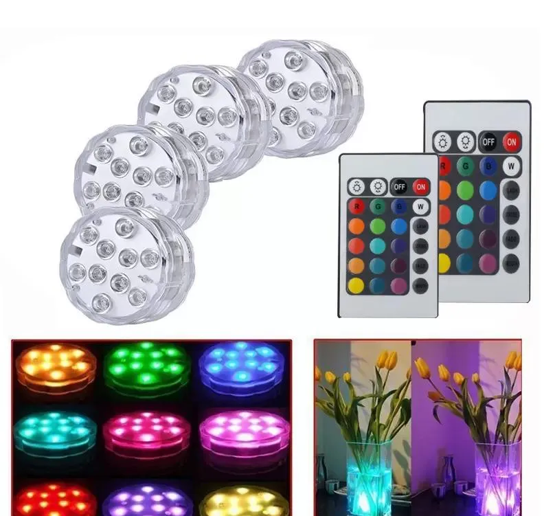Submersible Led Lights Aquarium: 10 LED Waterproof RGB Decoration Lamp ...