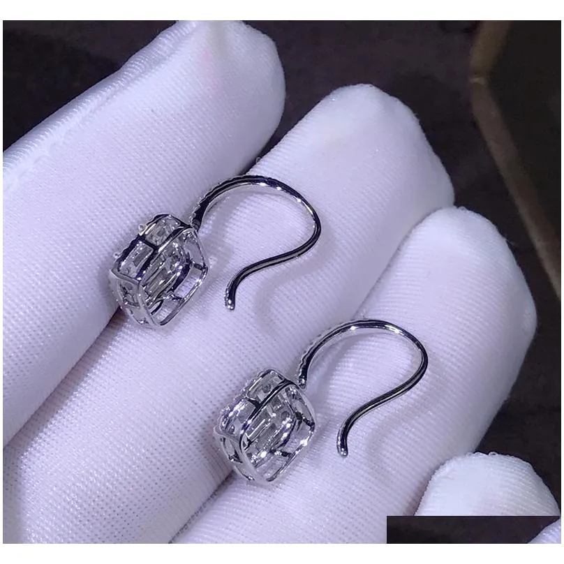 Luxury 925 Sterling Silver T Shaped White Topaz CZ Daimond Earrings ...