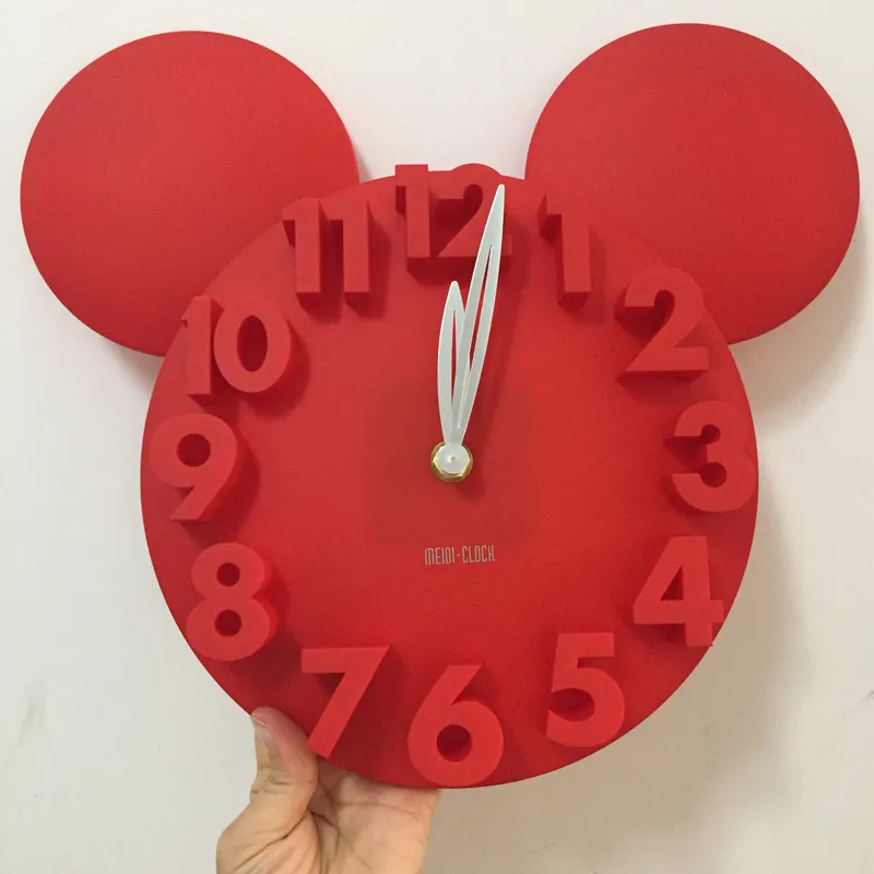 3D Cartoon Wall Clock Large Decorative Digital Clock For Kids Bedroom ...