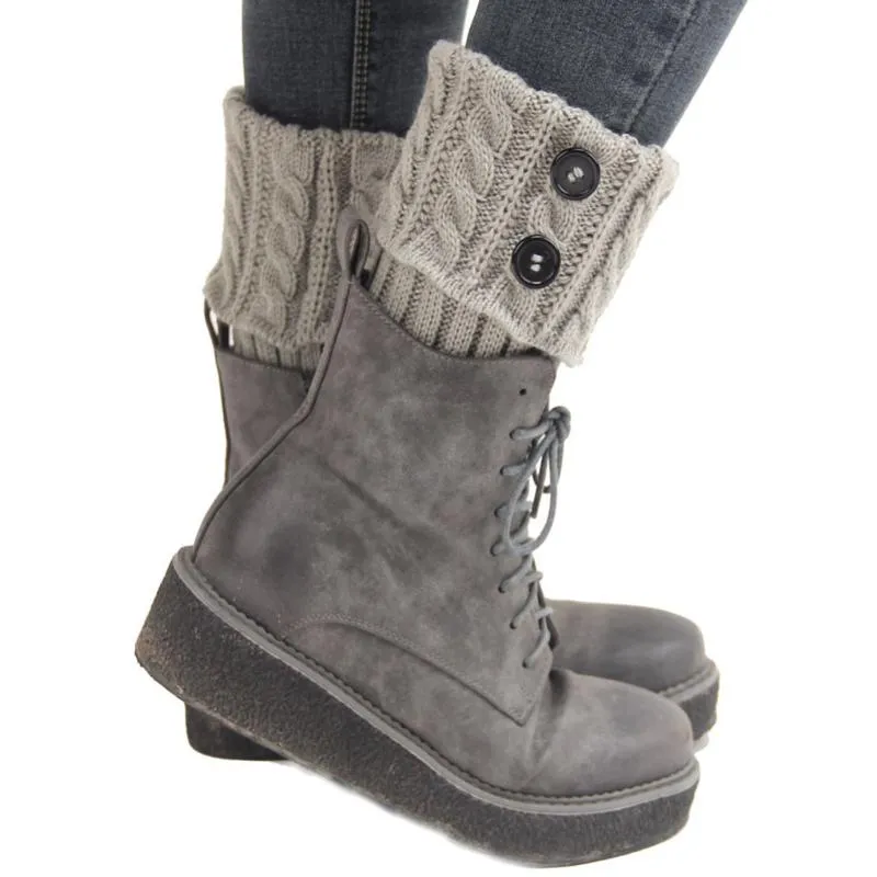 Women's Winter Knit Boot Cuffs - Warm Leg Warmers, Solid Color Boot ...