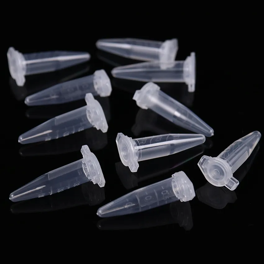 Plastic Test Tubes With Caps 0.5ml Mini Vials With Scale & Snap Cap ...