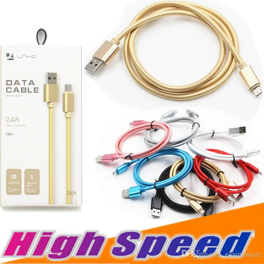 Brand Metal USB C Cables 3ft 6ft 10ft Durable Fast Charging & Data Sync ...