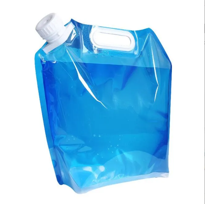 5L/10L Outdoor Foldable Plastic Water Jug Bags Folding Collapsible Drinking Water Bag Car ...