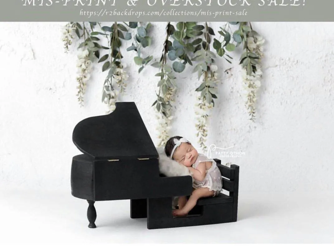 Retro Piano Newborn Photography Props - Handmade Studio Decor, Baby's ...