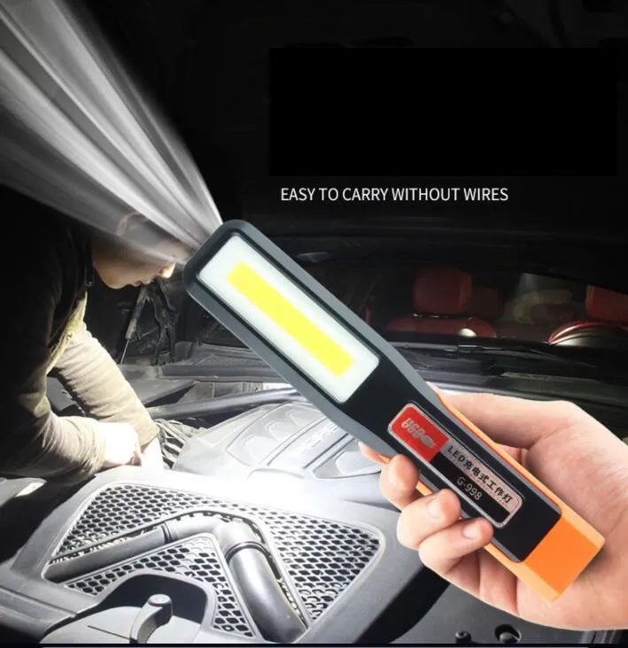 USB Rechargeable COB Snap On Rechargeable Flashlight With Hook And ...