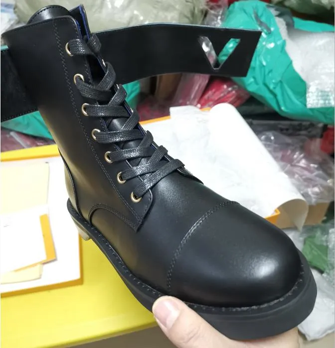 Premium Women's Lace-Up Boots: Glazed Leather, Flat Heel Design - Shop ...