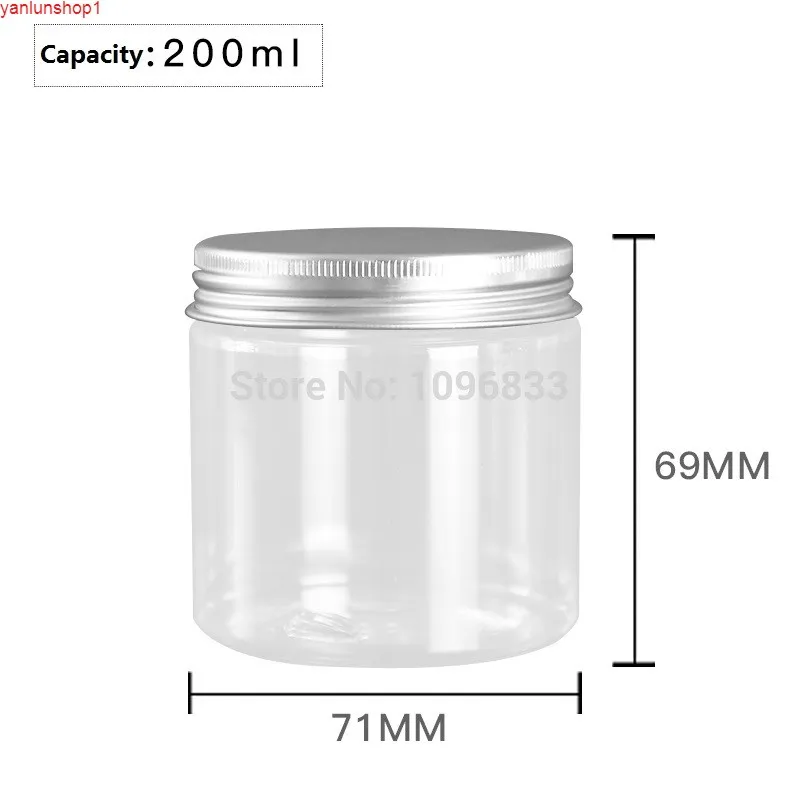 Set Of High Quality 200g/200ml Plastic Jars With Aluminum Lid Caps ...