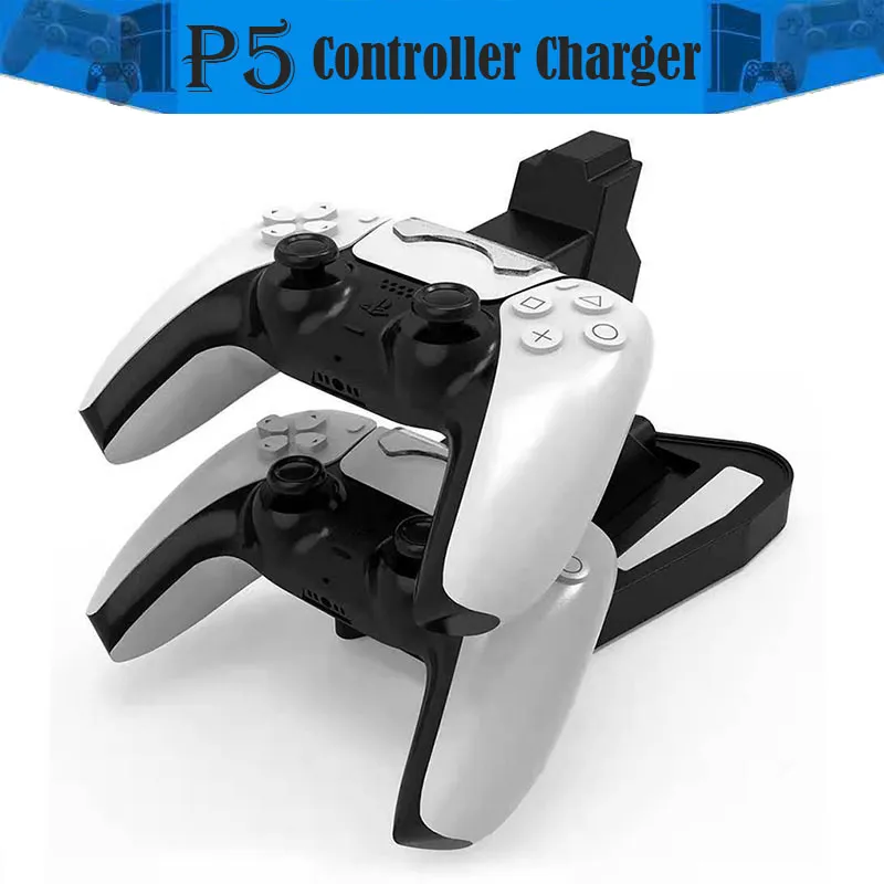 Dual Charging Station for PS5 Controller with LED Indicator, Fast ...