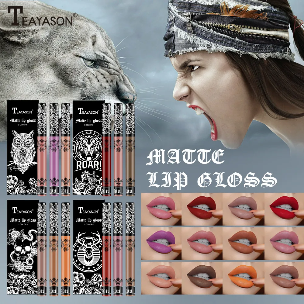Teayason Makeup Liquid Lipstick Lip Gloss Set Professional Matte ...