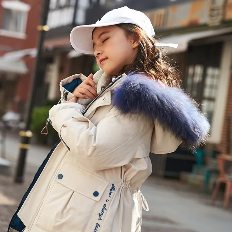 Girls' Winter Fur Parka Jacket: Thicken Warm Outerwear for Teenage ...