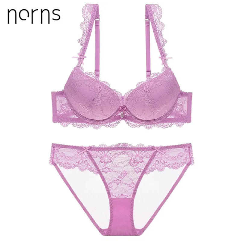 Norns Top Lace Sexy Underwear Set Embroidery Lingerie Push Up Bra